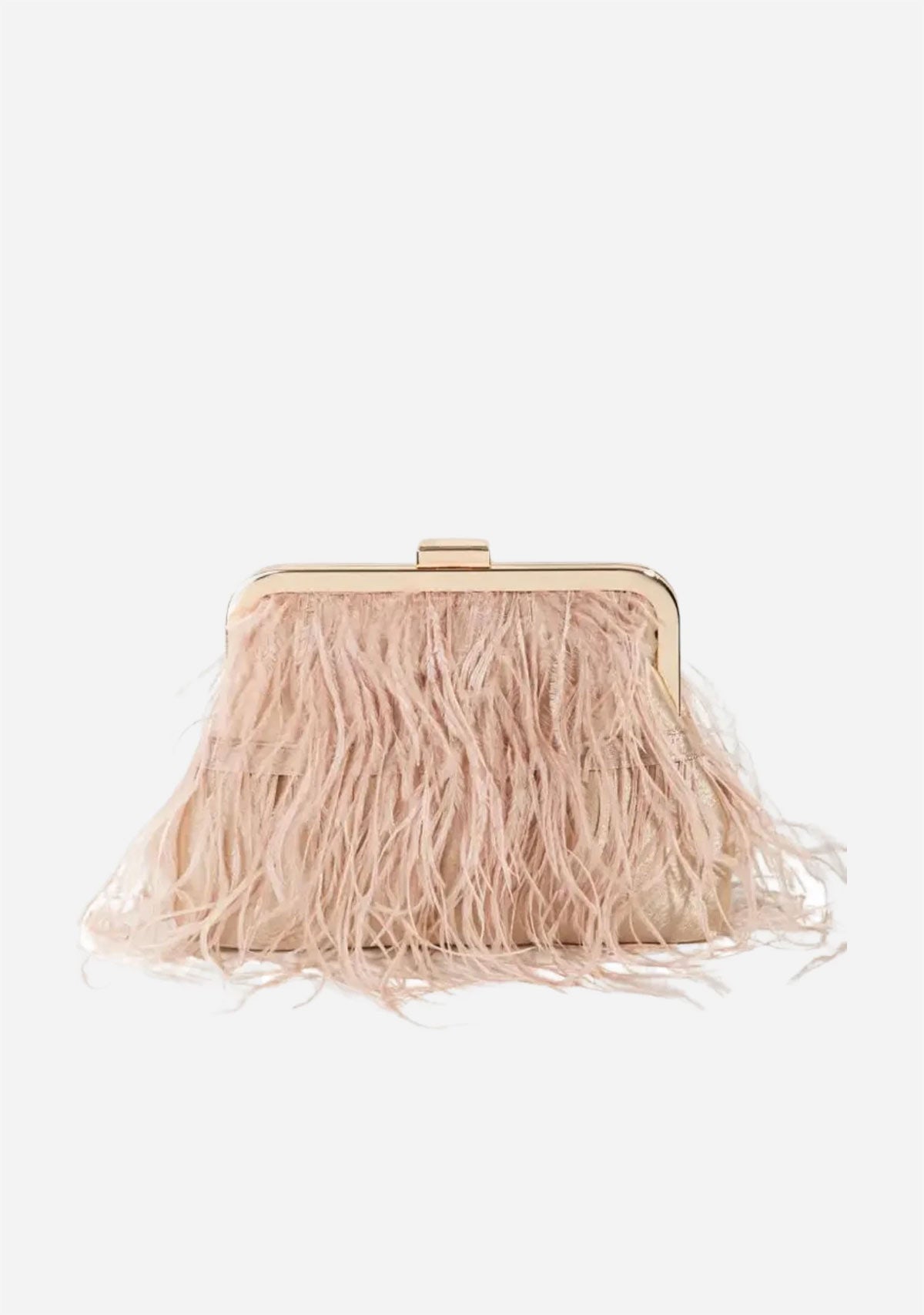 Pink Feather Clutch